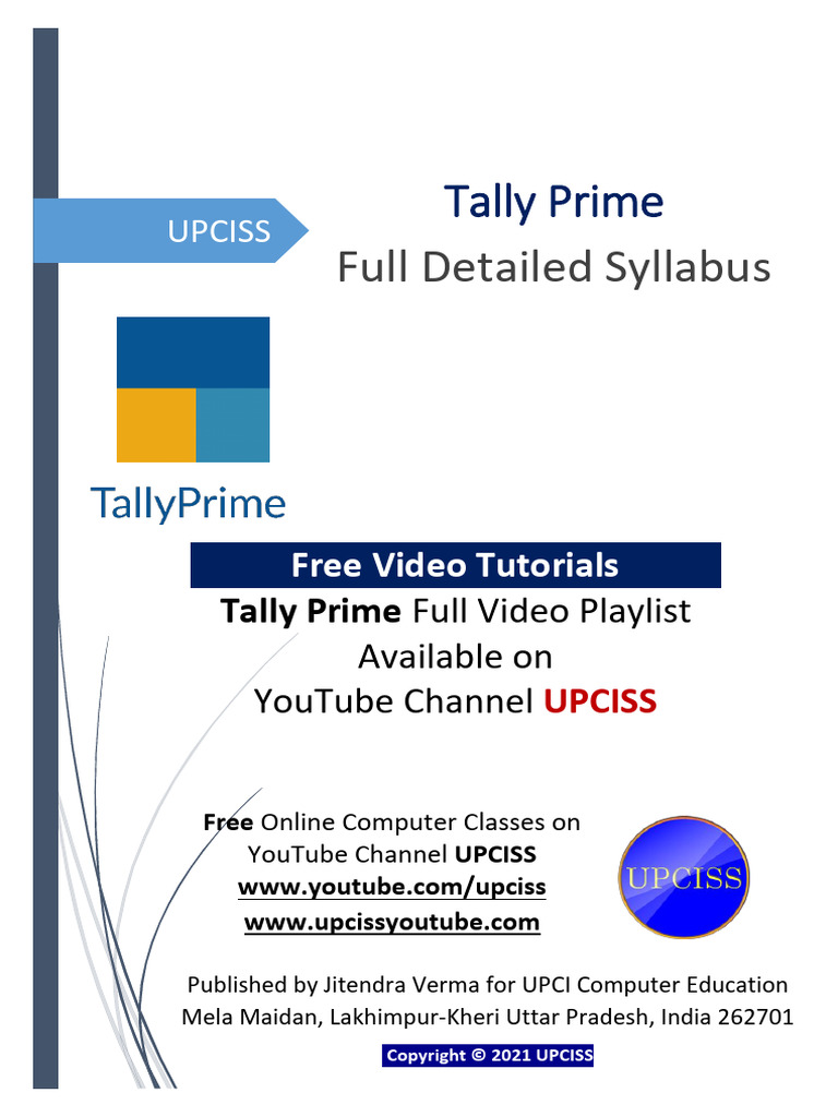 Tally Prime Full Detailed Syllabus | PDF | Debits And Credits | Business