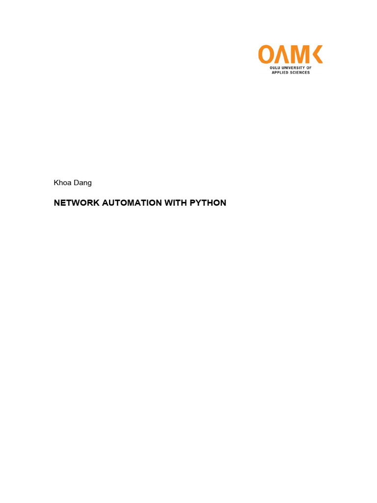 Python Network Automation Thesis | PDF | Computer Network | Secure Shell