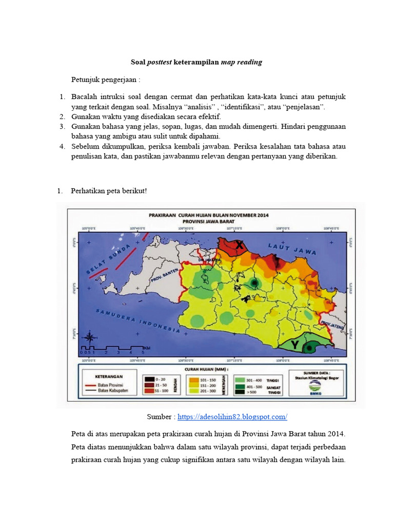 Soal Post Test Map Reading | PDF