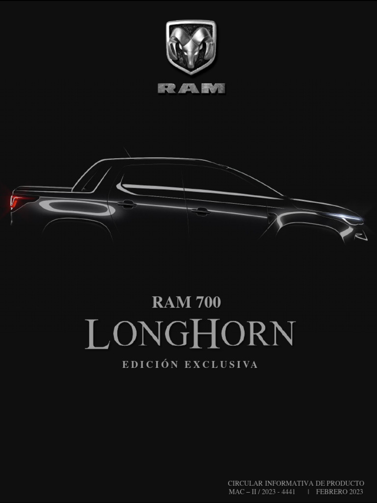 RAM 700 Longhorn 2023: Innovaciones y Diseño | PDF | Direccion | Airbag
