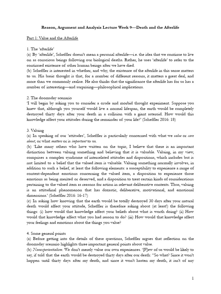 RAA Lecture Death and The Afterlife | PDF | Knowledge | Reason