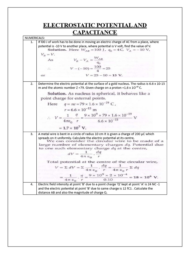 Exercises CH2 | PDF | Capacitor | Capacitance