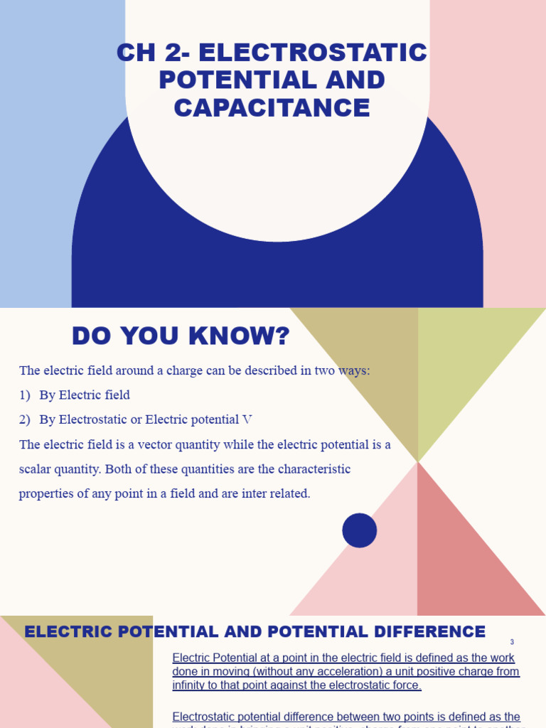 CH 2 - Electrostatic Potential and Capacitance | Download Free PDF ...