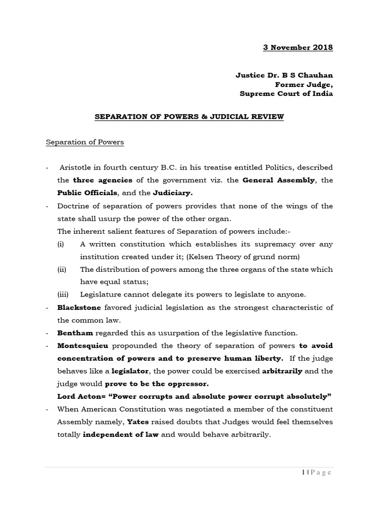 2.separation of Powers and Judicial Review | PDF | Separation Of Powers | Governance
