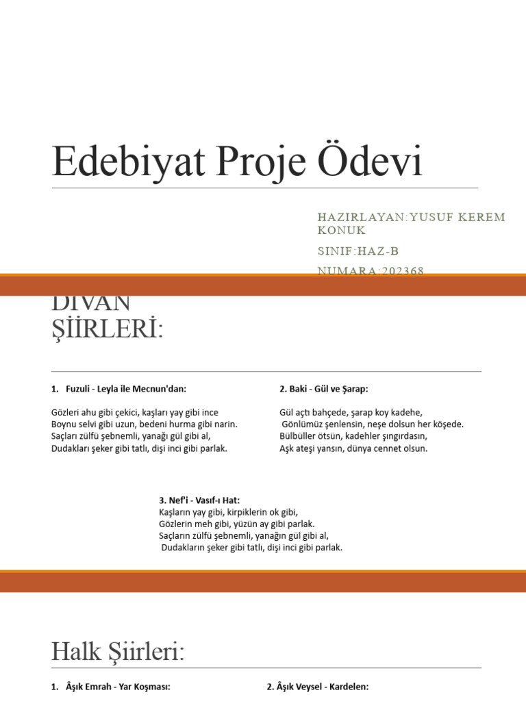 Edebiyat Proje Ödevi | PDF