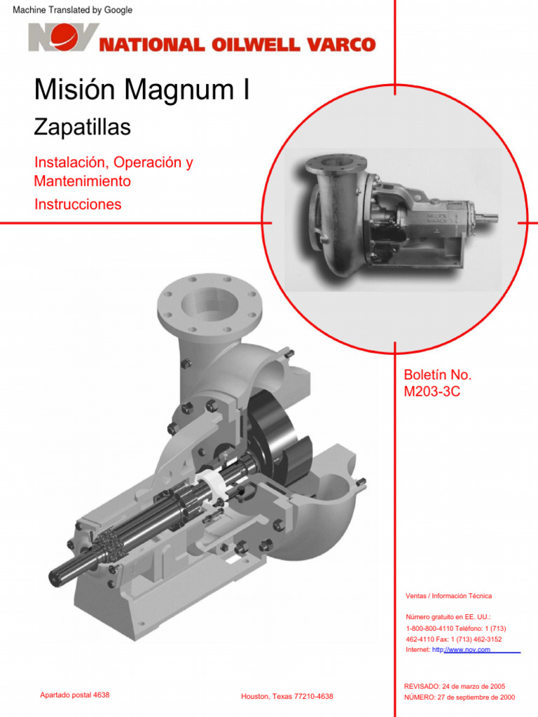 Manual Bomba Centriguga MISSION MAGNUM | PDF | Rodamiento (Mecánico) | Bomba