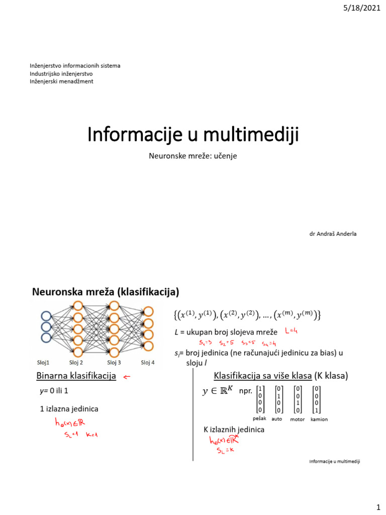 08 Neuronske Mreze-Ucenje-1 | PDF