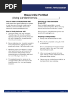 Breast Milk Fortified (Using Neosure Formula) | PDF | Teaspoon | Breast ...