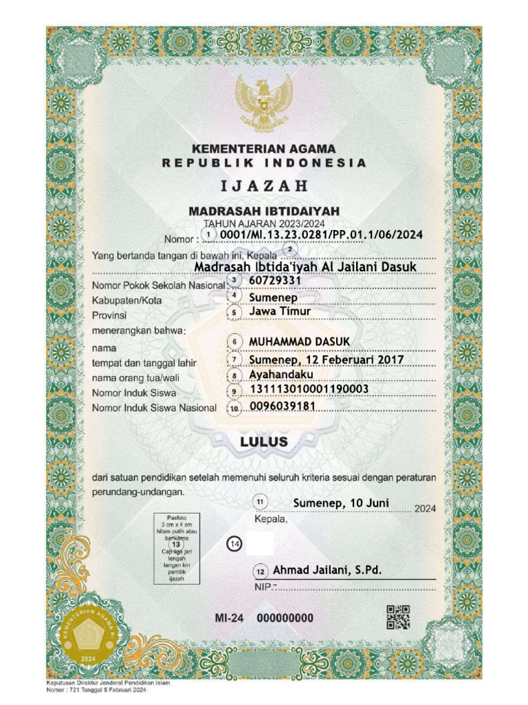 Ijazah MI 2024 | PDF