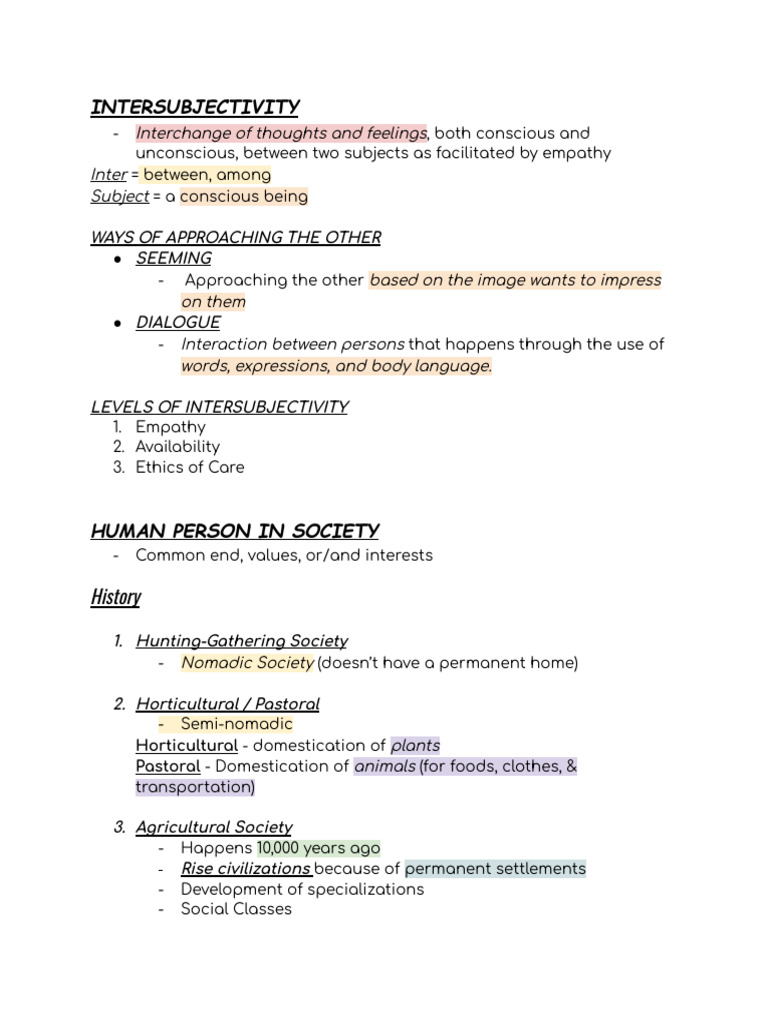 Understanding Intersubjectivity And Society Pdf