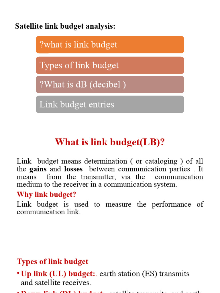 Satellite Link Budget Analysis Guide | PDF | Decibel | Antenna (Radio)