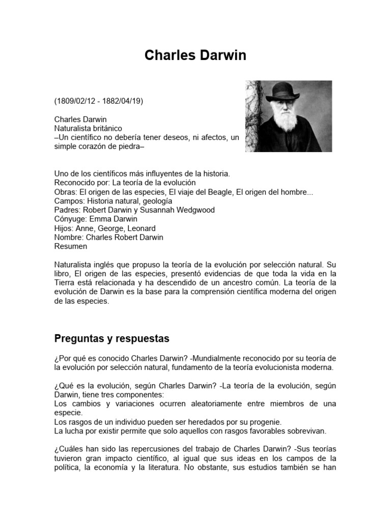 Charles Darwin 2 | PDF | Charles Darwin | Evolución