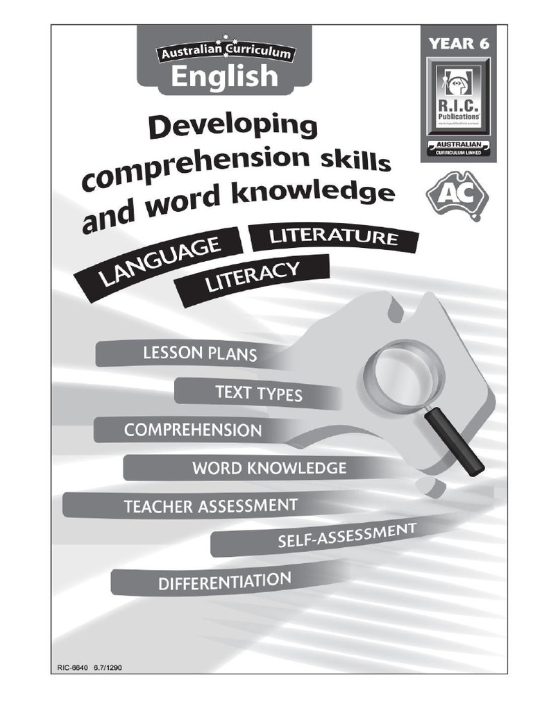 Australian Curriculum English Developing Comprehension Skills and Word ...
