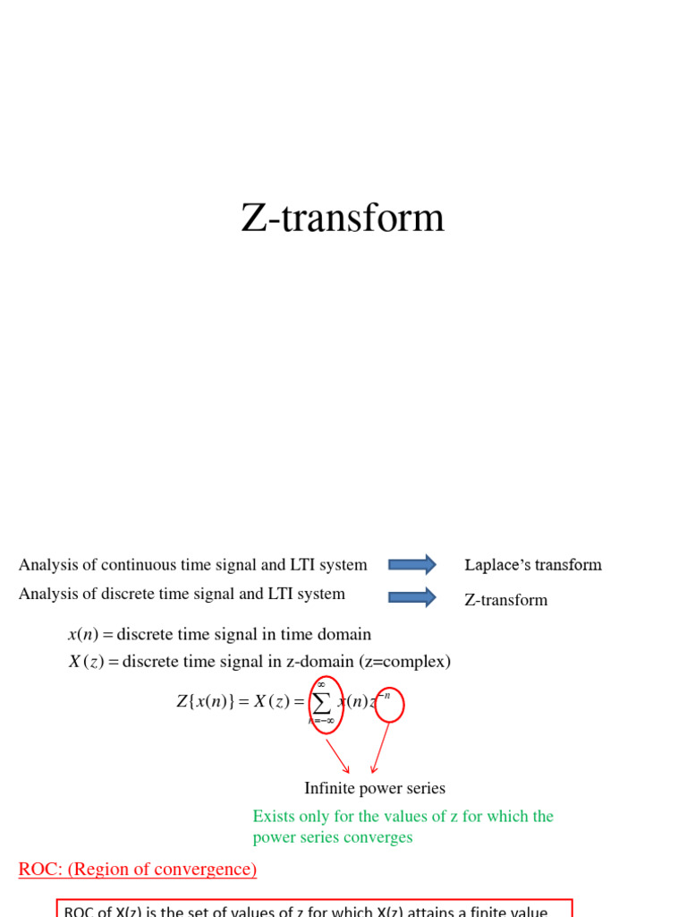 Z Transform | Download Free PDF | Mathematical Relations | Analysis