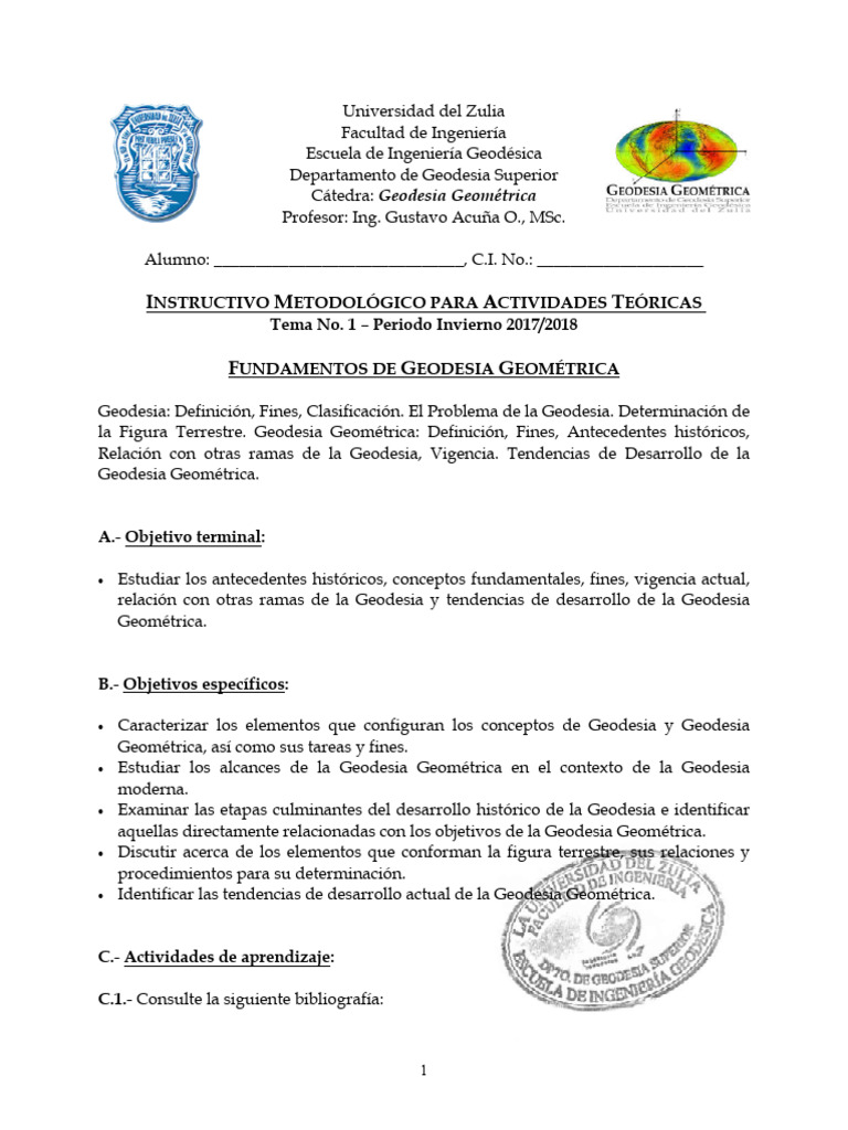 Tema 01 Geodesia | PDF | Geodesia | Science