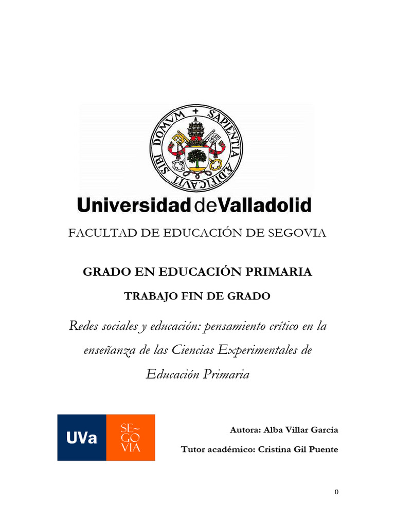 Tfg-B. 1634 | PDF | Pensamiento | Plan de estudios