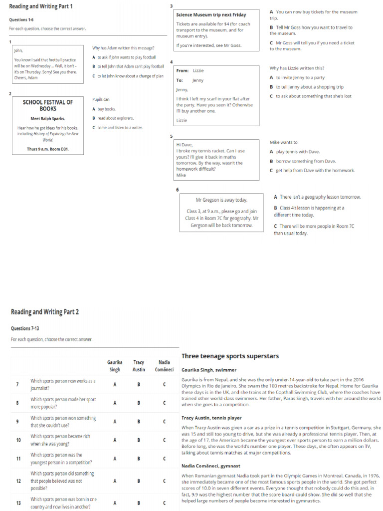 Reading 3 - Actv Voc Sports | PDF