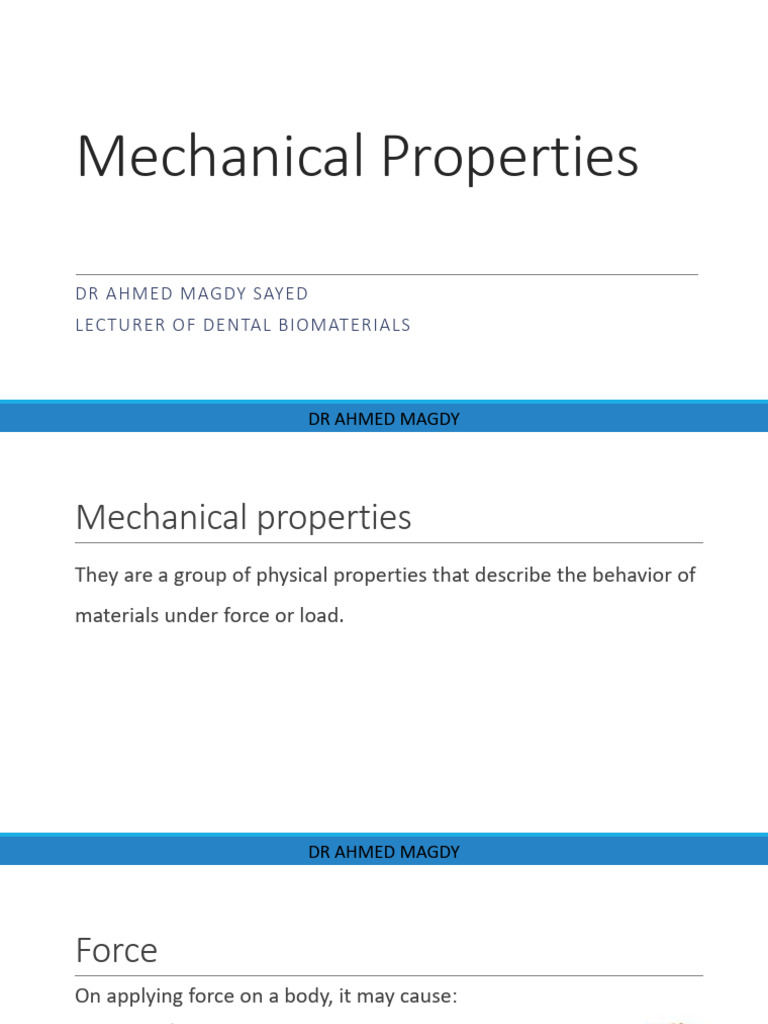 03 Mechanical Properties | PDF | Deformation (Engineering) | Strength ...