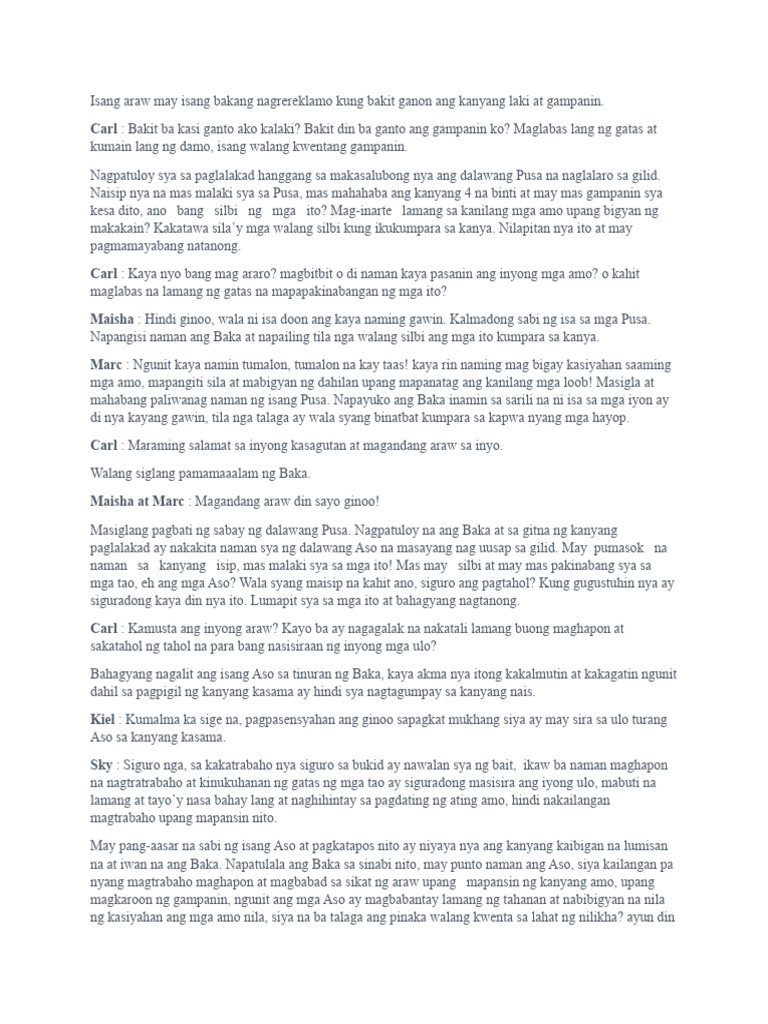 Pabula Script Pangkat Isa | PDF