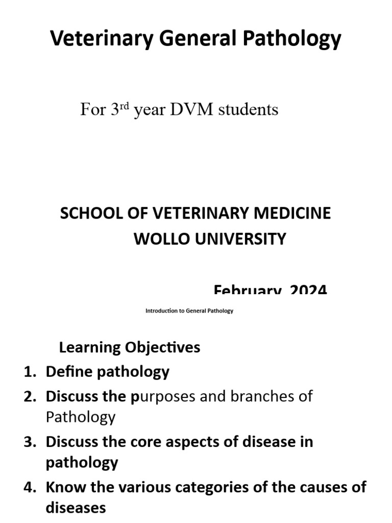 DVM Vet General Patho 2024 for Students | PDF | Pathology | Medical ...