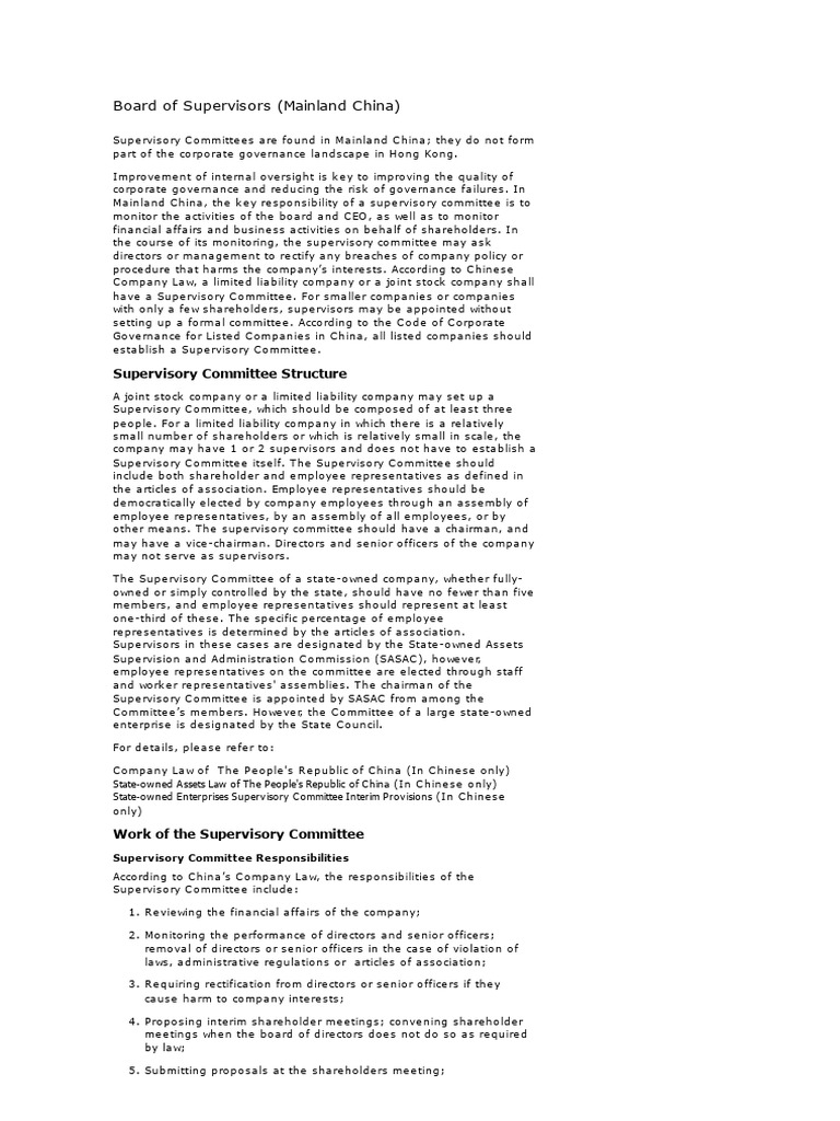 Board of Supervisors and Stakeholders - Deloitte China - Centre For ...