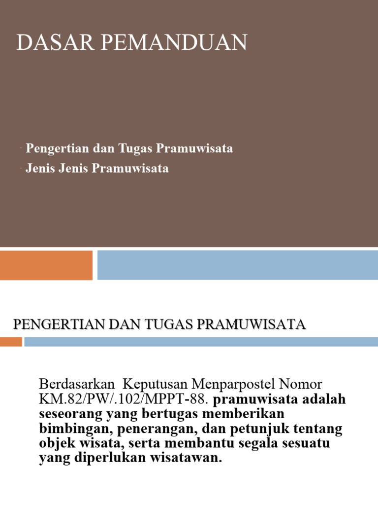 Materi III - PENGERTIAN DAN TUGAS PRAMUWISATA | PDF | Karier ... Materi III - PENGERTIAN DAN TUGAS PRAMUWISATA | PDF | Karier ...