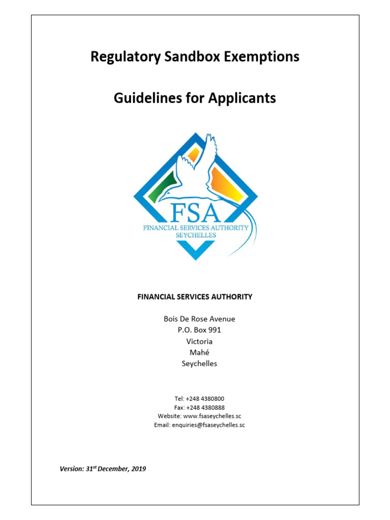 Regulatory Sandbox Exemptions Guidelines For Applicants | PDF | Risk ...