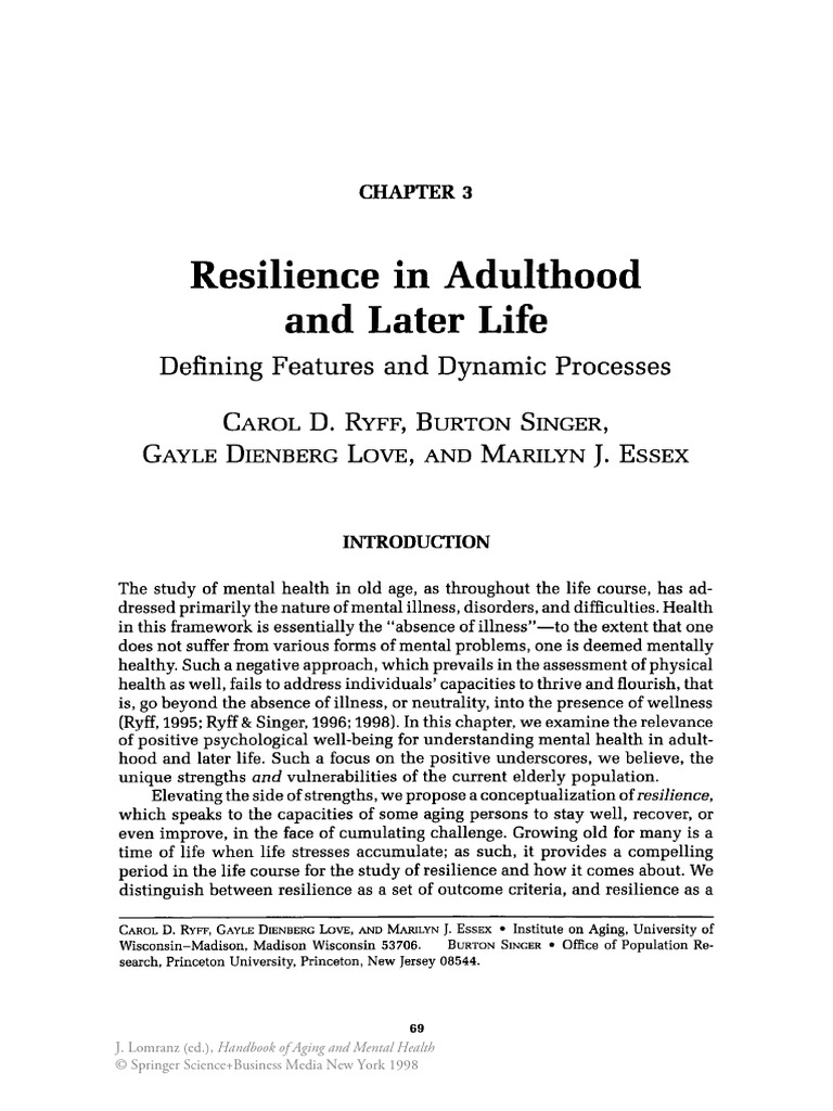 Ryff 1998 | PDF | Psychological Resilience | Stress (Biology)