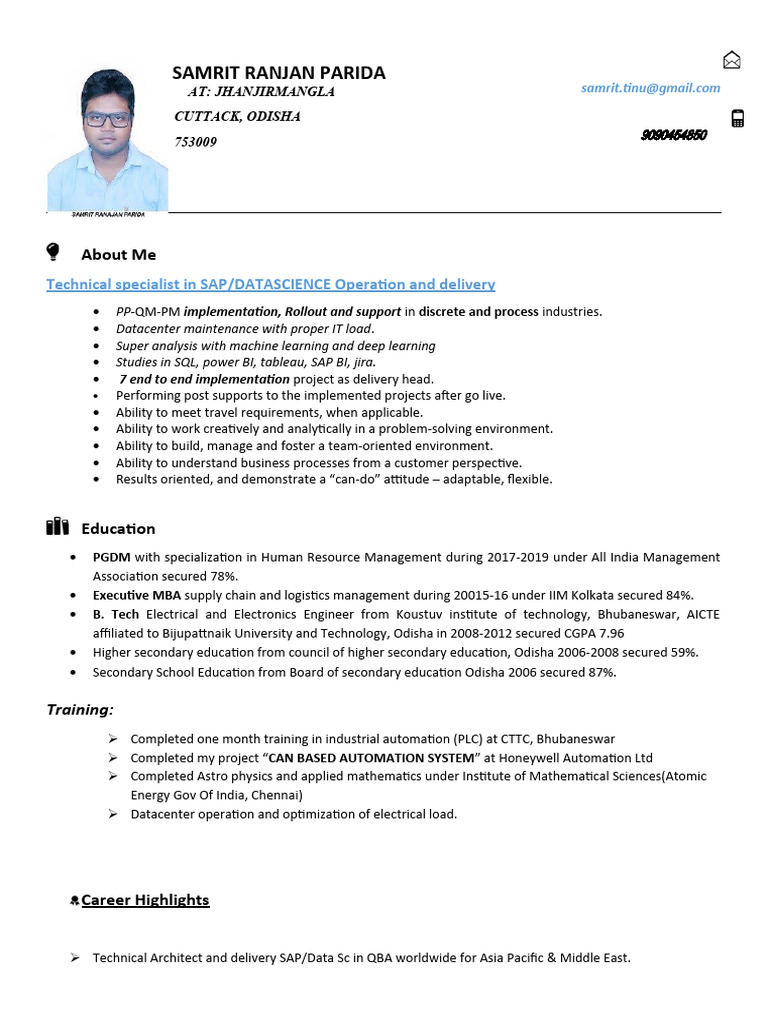 Samrit CV | PDF | Data Center | Business Process
