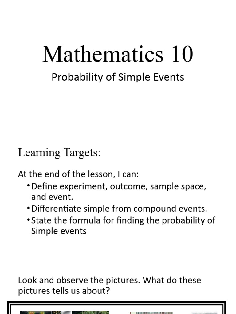 Mathematics 10 Probability of Simple and Compound Events | Download ...