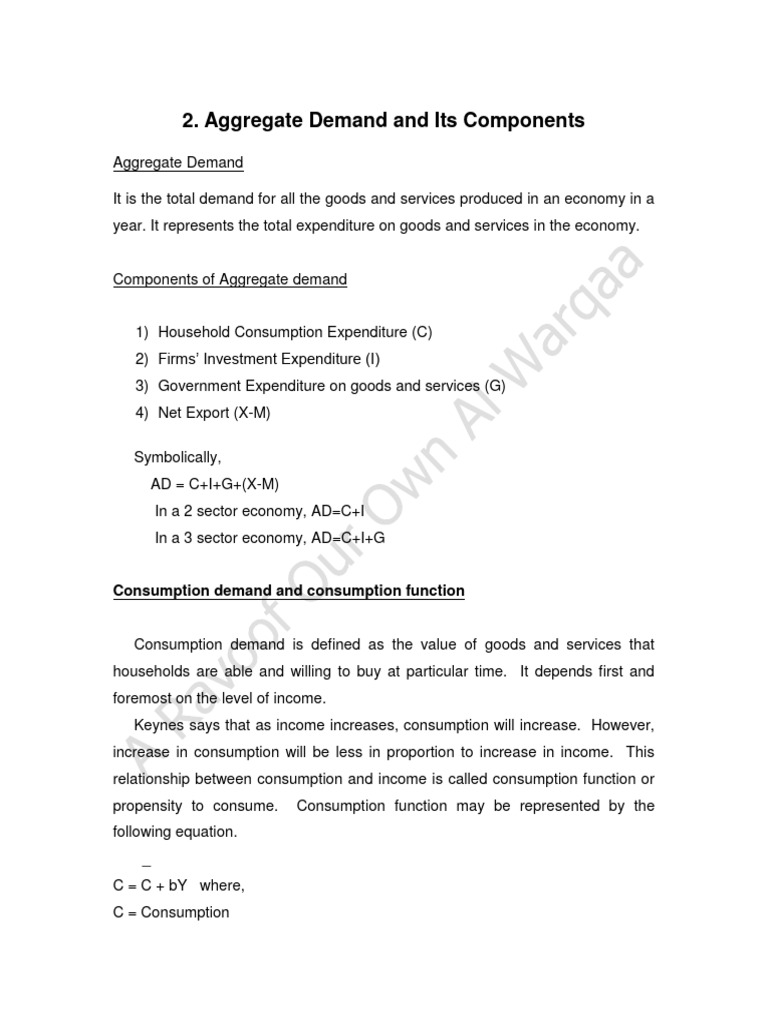 Aggregate Demand and Its Components | PDF | Consumption (Economics ...