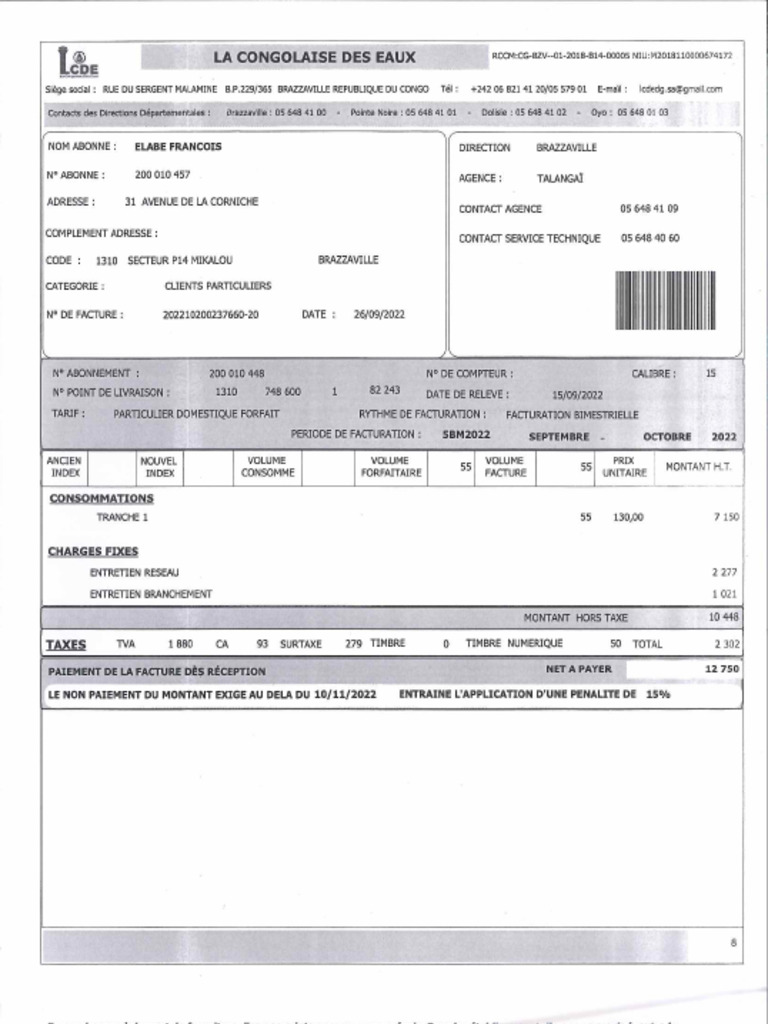 Facture EAU LCDE | PDF