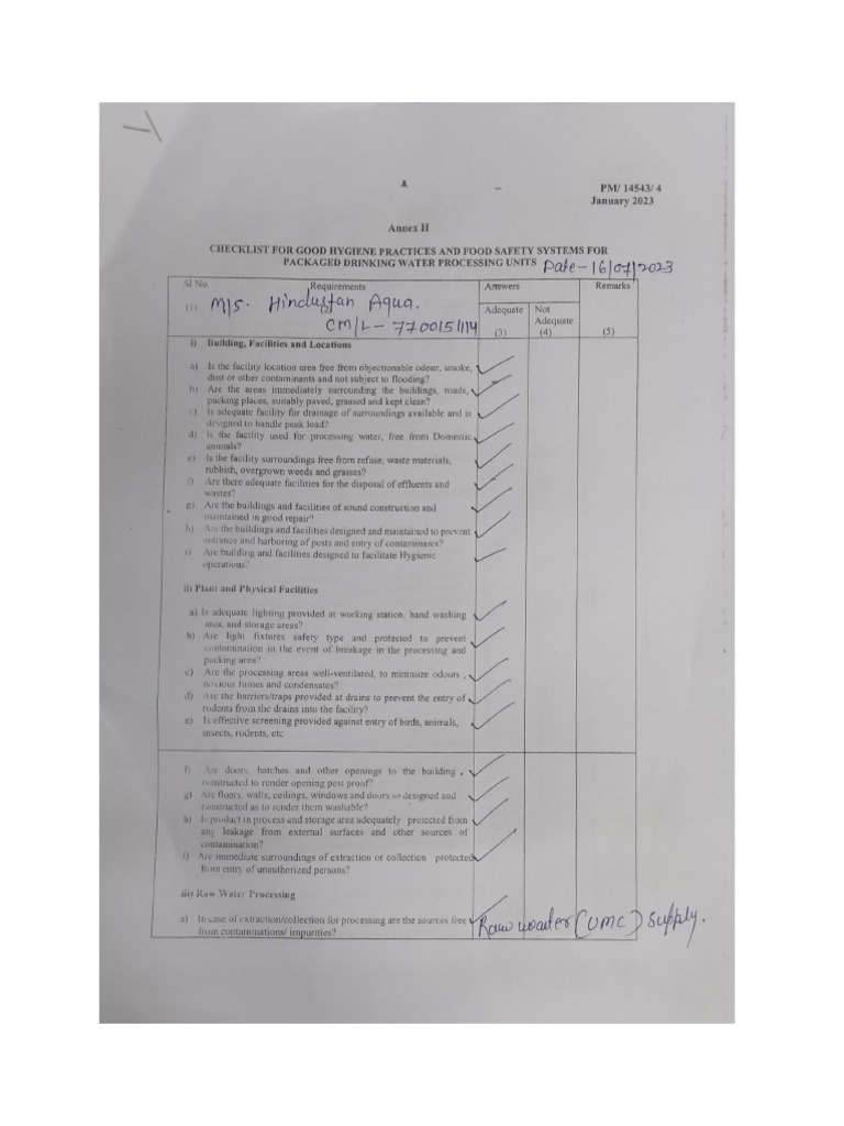 Hindustan Aqua Annex H | PDF