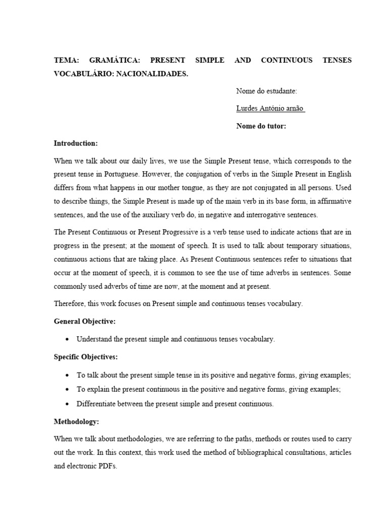 When We Talk About Our Daily Lives | PDF | Grammatical Tense | English ...