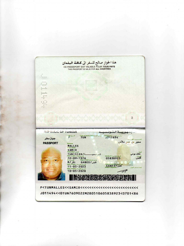 Passport Copy of Malles Samir - Pipefitter | PDF