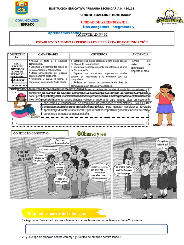 Emociones y Metas en el Año Escolar | PDF | Las emociones | Aprendizaje