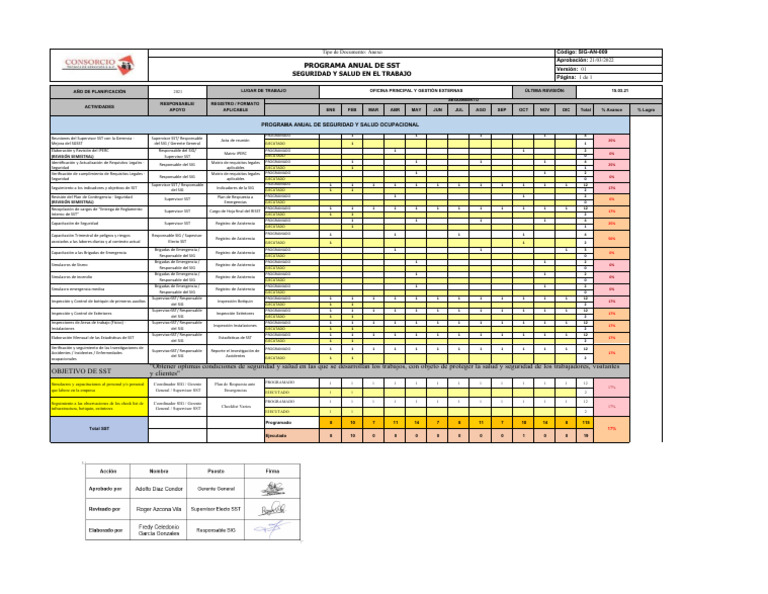 PROGRAMA ANUAL DE SST | PDF
