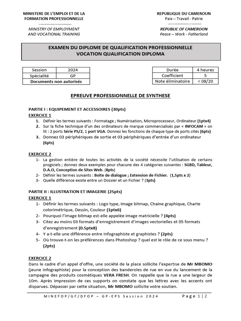 Épreuves DQP 2024 : Guide Complet | PDF