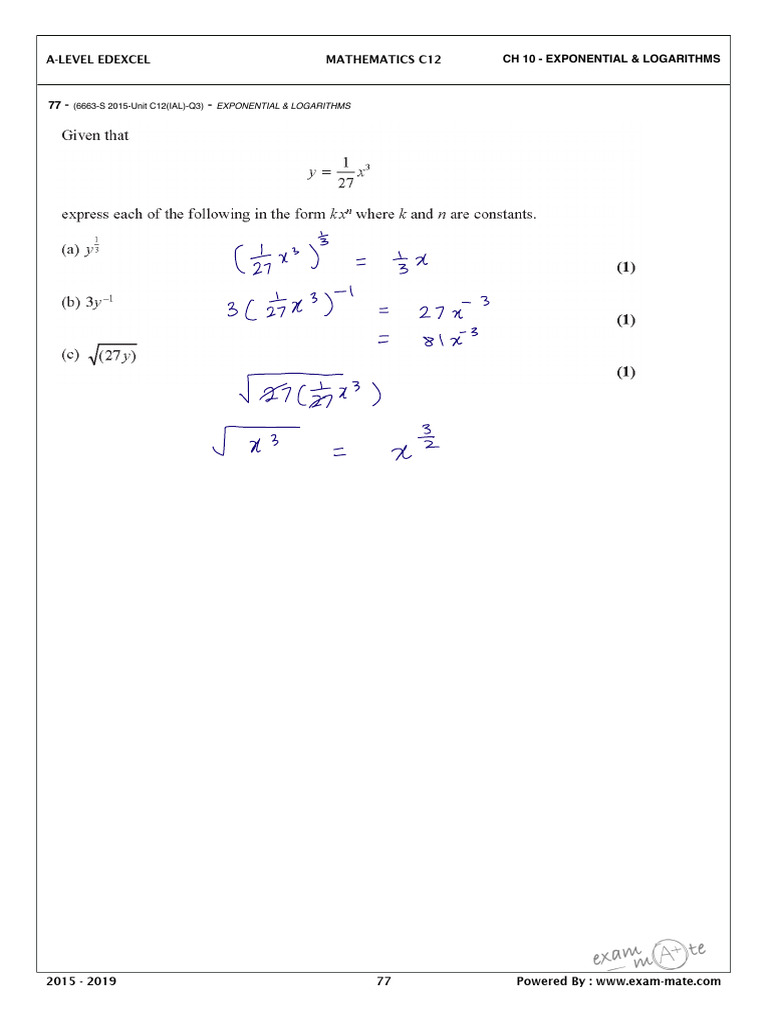 Exponential and Log Past Year | PDF | Discrete Mathematics | Functions ...
