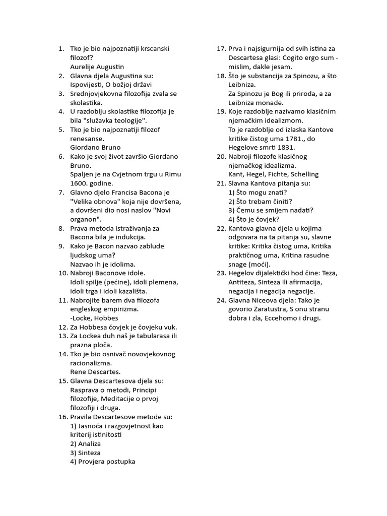 Filozofija Zadnji Test | PDF