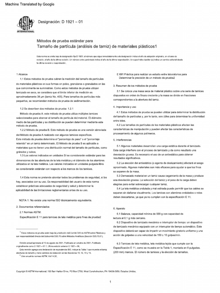 Astm D-1921 Es | PDF