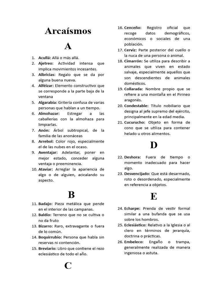 Diccionario de Arcaísmos y Neologismos | PDF | Podcast | Videotelefonía