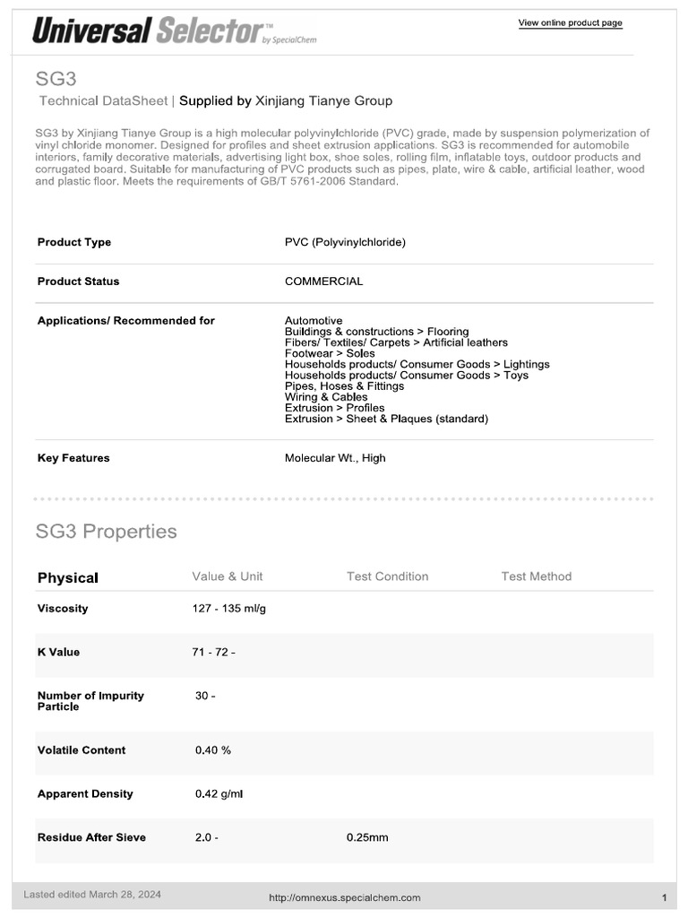 SG3 Resina PVC | PDF