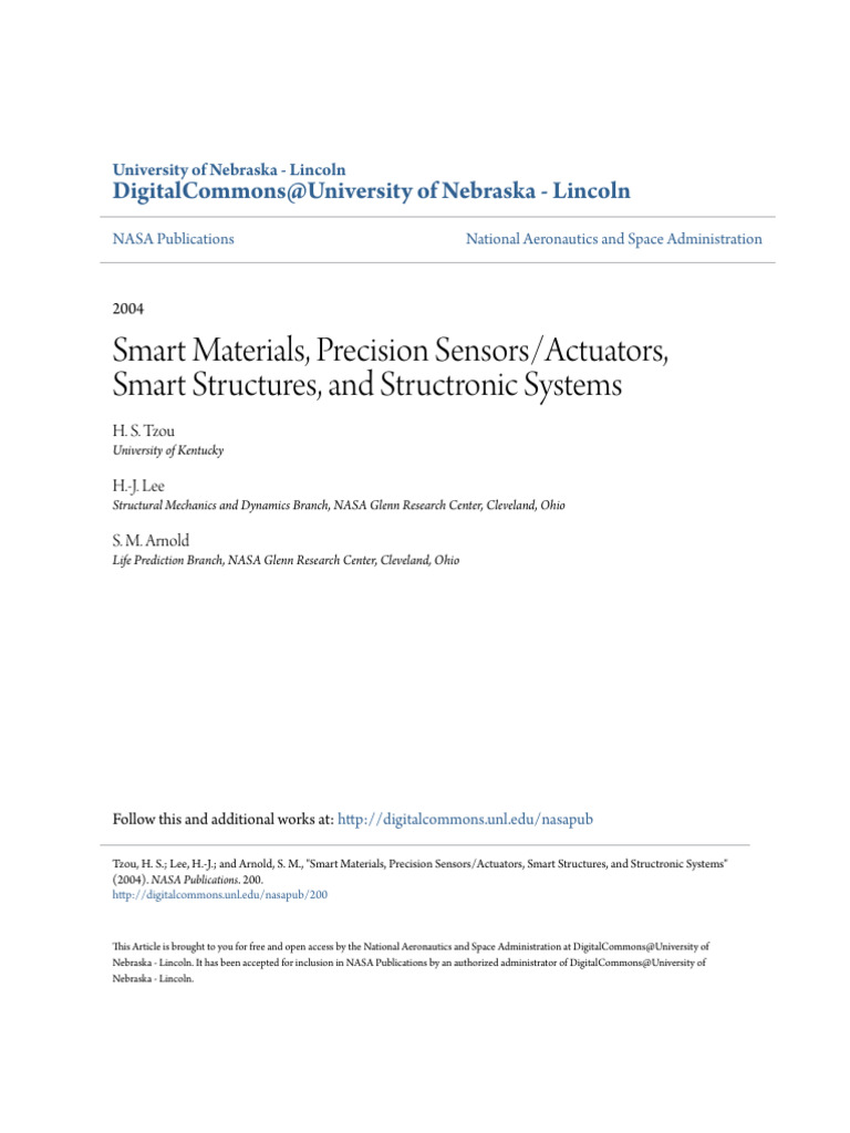 Smart Materials Precision Sensors - ActuatorsSmart Structures | Download Free PDF | Shape Memory ...
