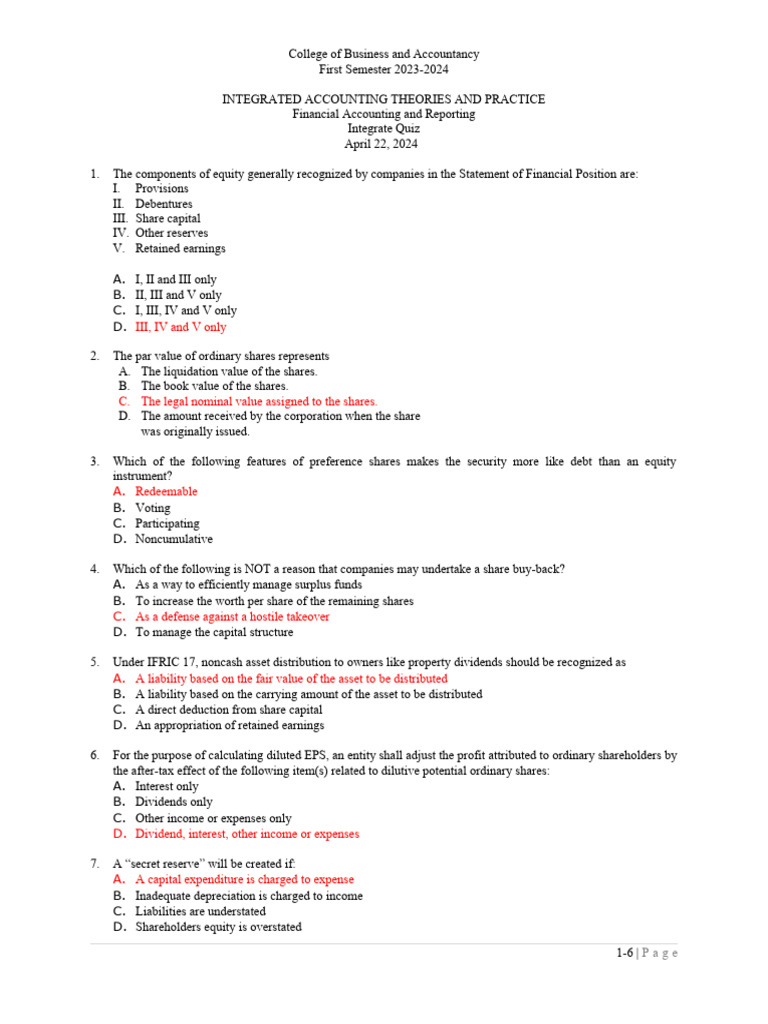 FAR April 222024 | PDF | Preferred Stock | Earnings Per Share