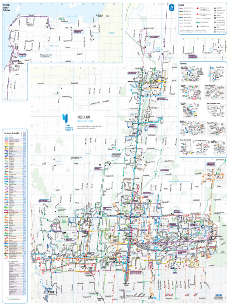 YRT-System-Map Web Apr2024 | PDF | Transport Infrastructure | Passenger ...