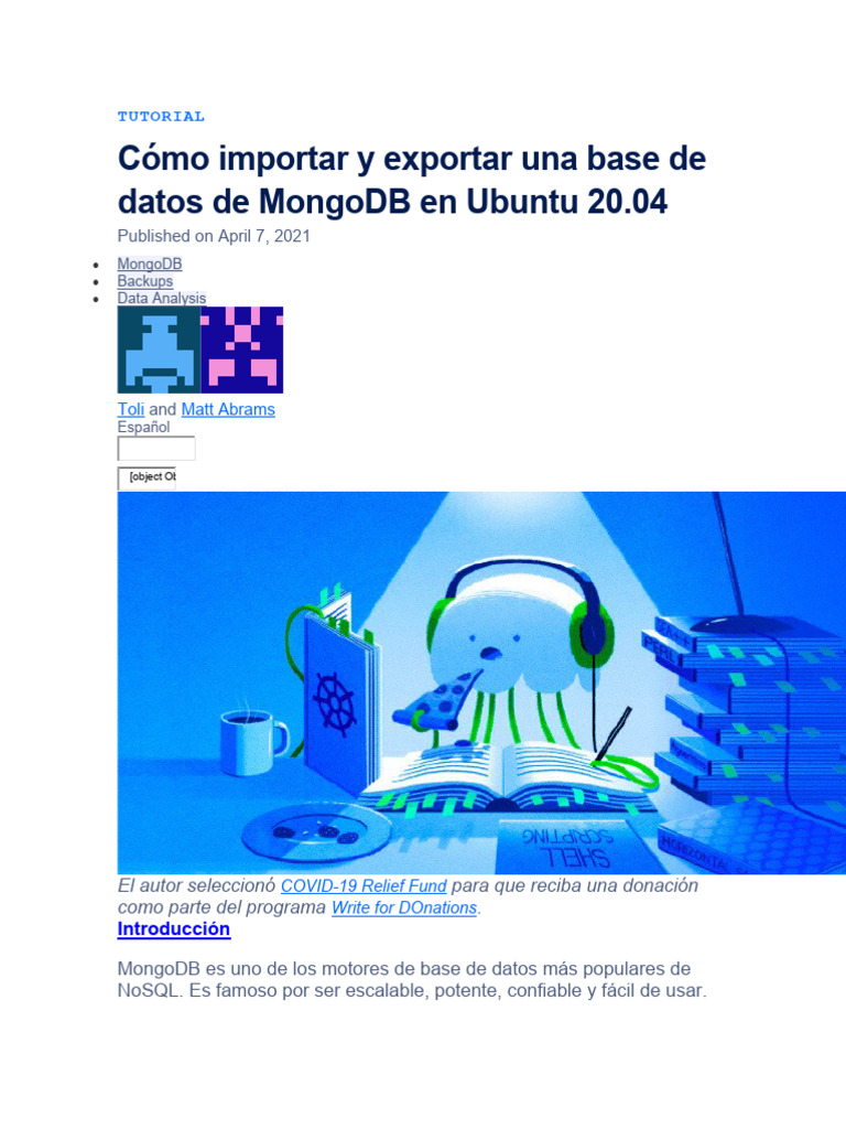 Importar Y Exportar Db Mongodb Pdf Mongo Db Bases De Datos