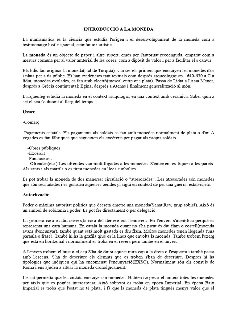 Apunts Numismatica | PDF