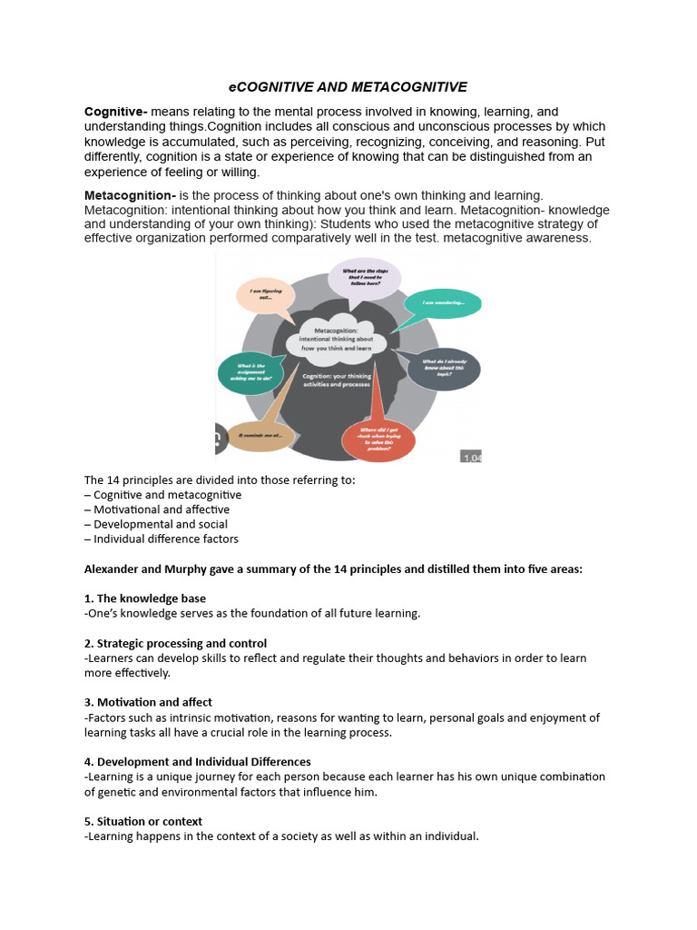 Cog, Meta and 14 | PDF | Metacognition | Learning