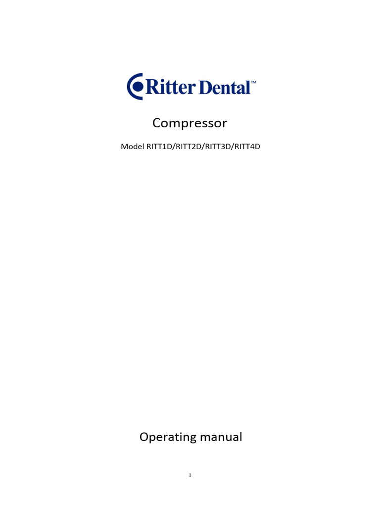 RITTER DENTAL Compressor Operating Manual | PDF | Valve | Pump
